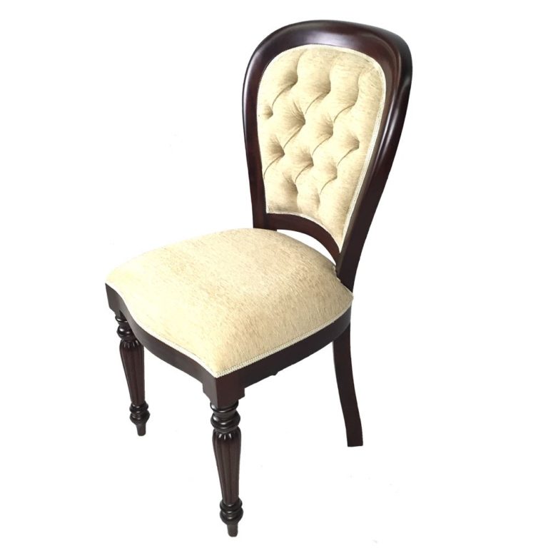 Solid Mahogany Wood Flute Leg Upholstered Chair | Turendav Australia ...